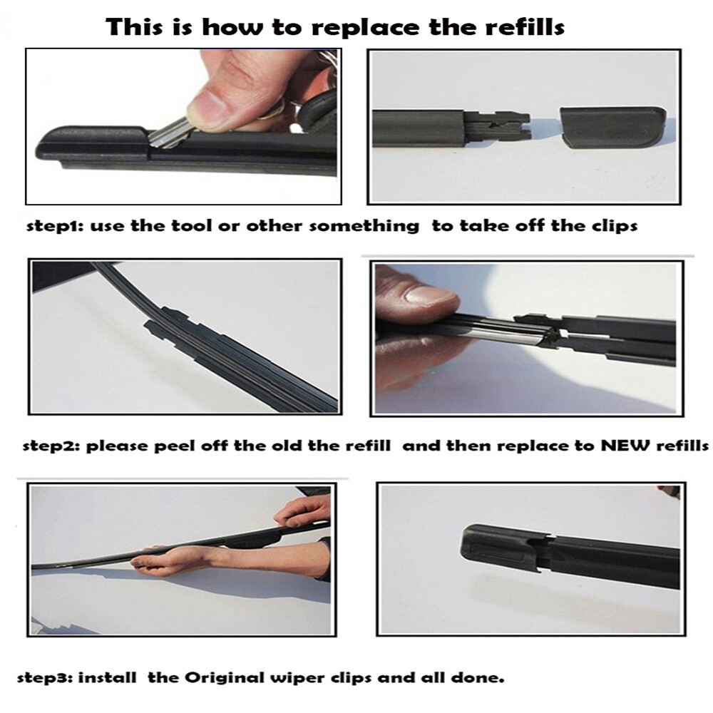 2x 26" Wiper Blade Refill Cut To Size Replacement Rubber Wiper Strip ...