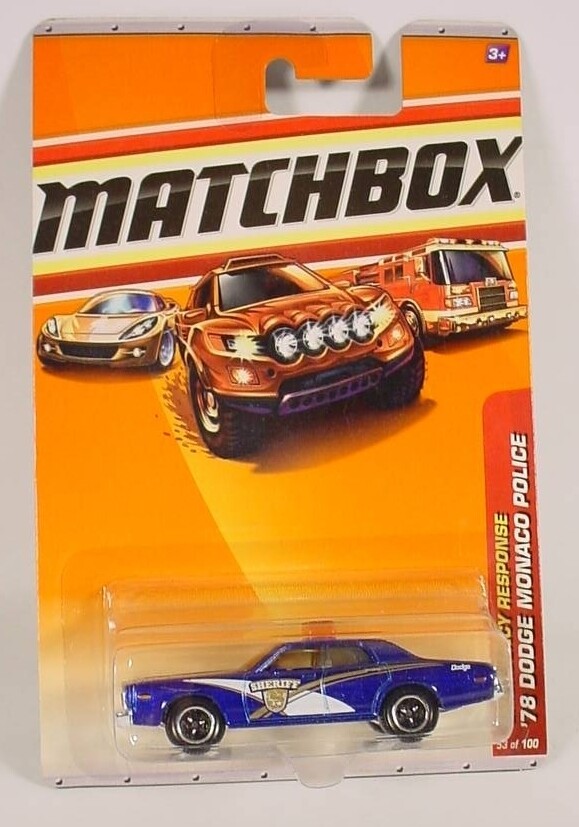 MATCHBOX # 53 BLUE POLICE DODGE MONACO SHERIFF POLICE CAR | eBay