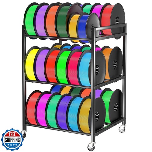 3D Printer Filament Storage Rack, 360 Rolling Spool Holders with Wheels ...
