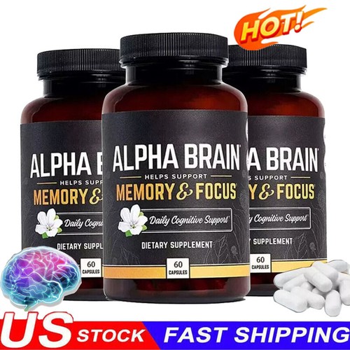 Alpha Brain Memory & Focus 60 Capsules Supplement for Men & Women 1 ...