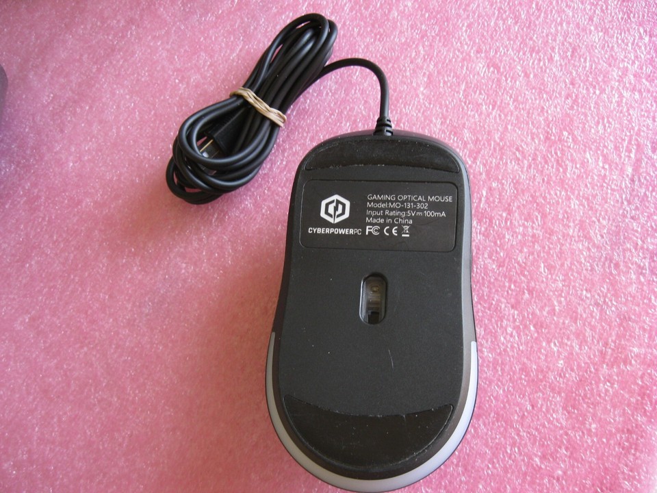 Cyber Power PC Gaming USB Corded Mouse Black Cyberpowerpc MO-131-302 ...