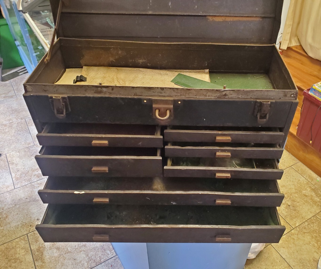 VINTAGE CRAFTSMAN 7 DRAWER MACHINIST TOOLBOX TOOL CHEST Handle Modified ...