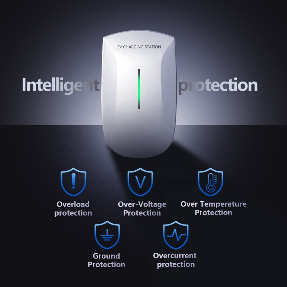 22kW Three Phase EV Charger With 5m Tethered Cable, EV Home Charging ...