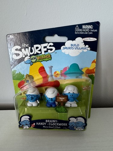 Jakks Pacific Smurfs Micro Village Brainy Handy & Clockwork Micro ...