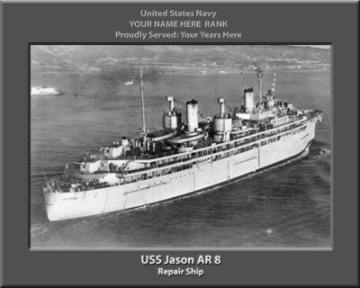 USS Jason AR 8 Personalized Canvas Ship Photo 3 Print Navy Veteran Gift ...