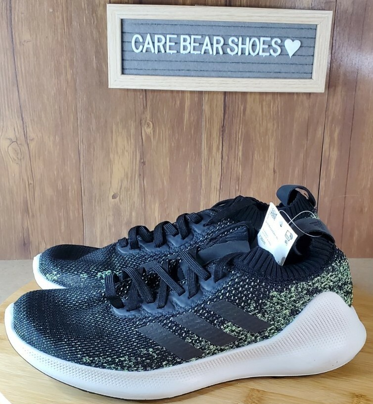 NEW Adidas Purebounce+m Running Shoe Black Green Knit Upper F36686 Men SZ 9 | eBay