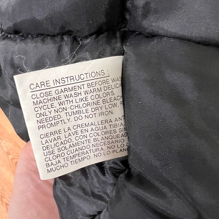 Cyquest Puffer Jacket Mens Medium Black Red Silver Full Zip with ...