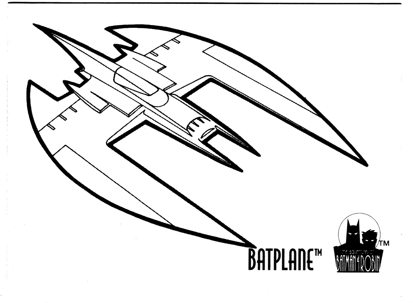 1995 Skybox The Adventures of Batman & Robin - BATPLANE - Coloring Card ...