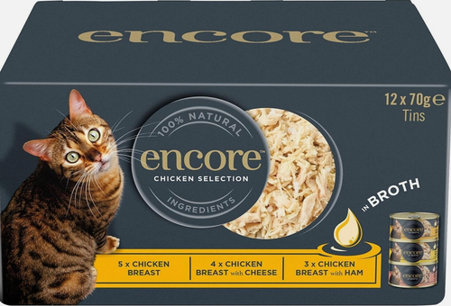 Encore 100% Natural Wet Cat Food, Multipack Chicken Selection in Broth ...