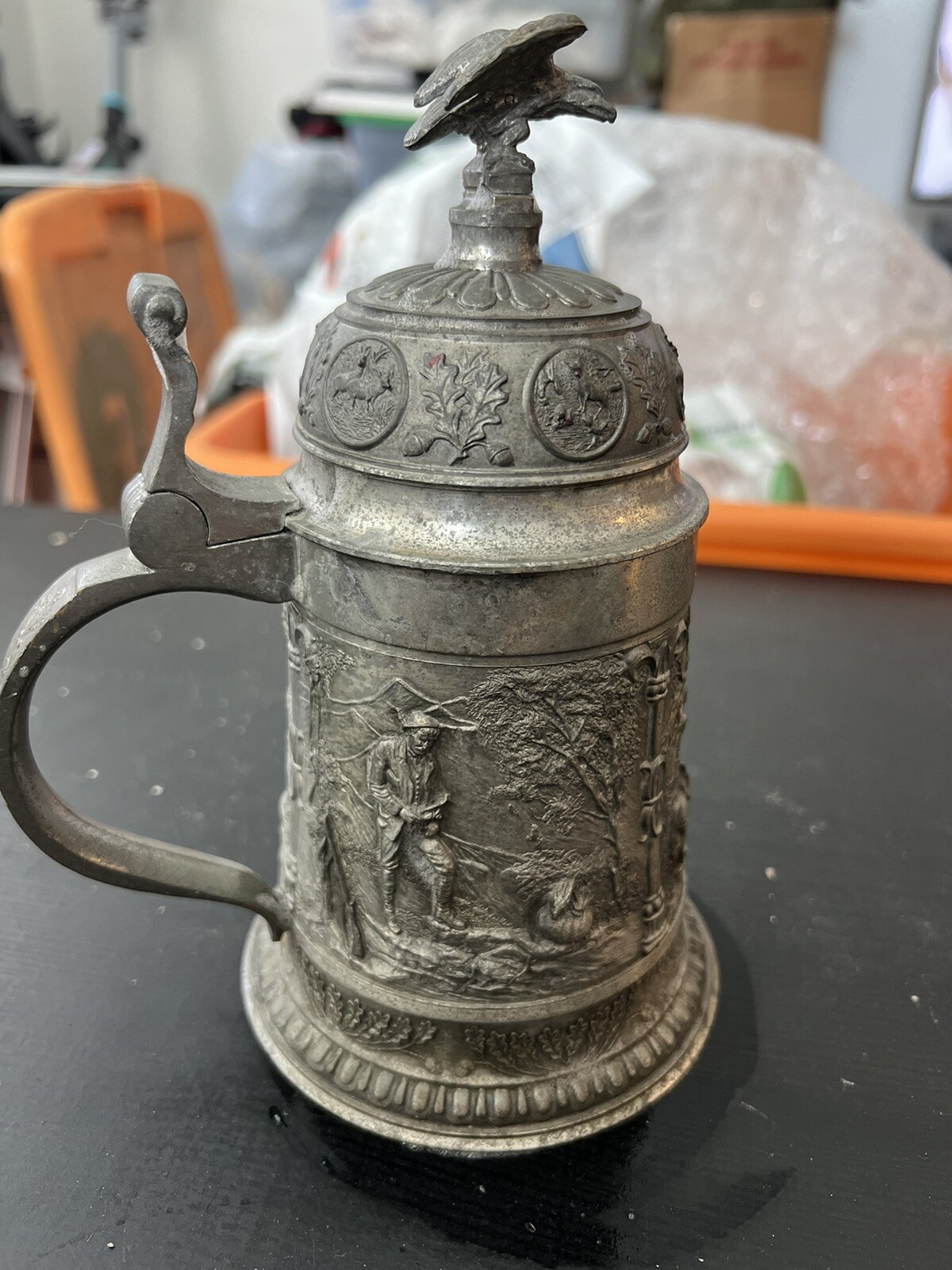 Vintage SKS Zinn 95% Pewter Beer Stein with Pewter Lid Very Nice | eBay