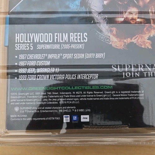 Greenlight Supernatural Chevy Impala Wrangler Sahara Ford Crown Vic 4 ...