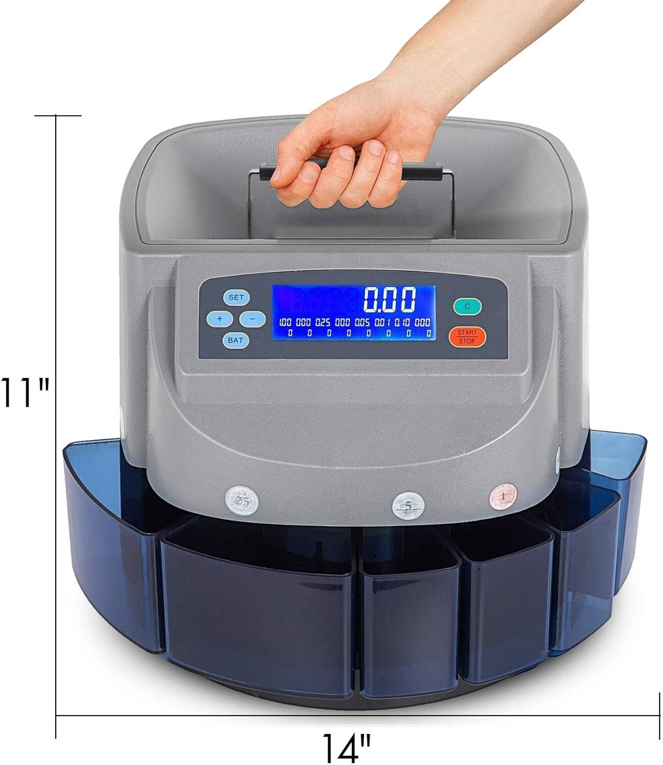 Coin sorter and wrapper machine manual with crank money change counter ...