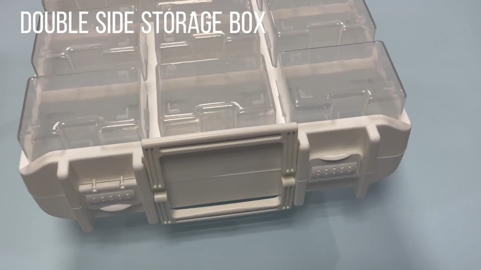 Double Sided Thread Box Storage 16 Grids Sewing Organizer Clear Plastic ...
