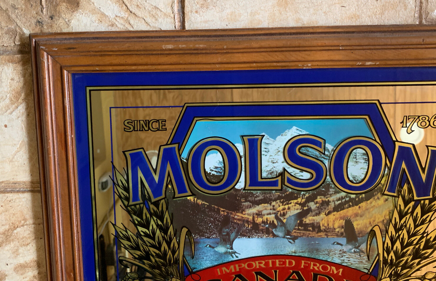 Vintage Molson Beer Framed Mirror Canada Ale North Americas Oldest ...