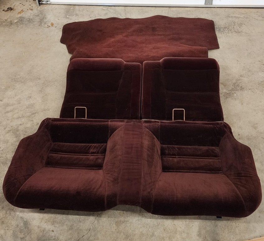 Toyota Supra mk3 Maroon Burgundy rear seat set w/carpet | eBay