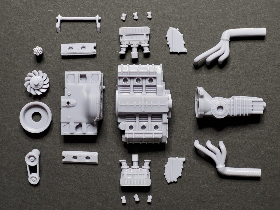 911 PORSCHE ENGINE - 3D print 1:8 1:10 1:12 1:18 1:24 Tamiya Revell MFH ...