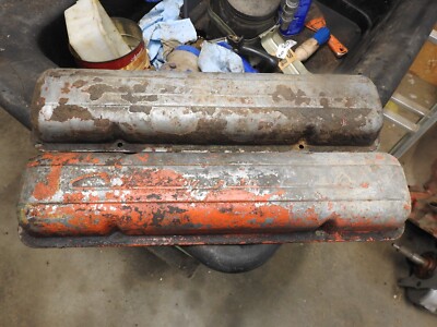 RARE 55 56 57 58 SB CHEVROLET VALVE COVERS SET STAGGERED HOLES | eBay