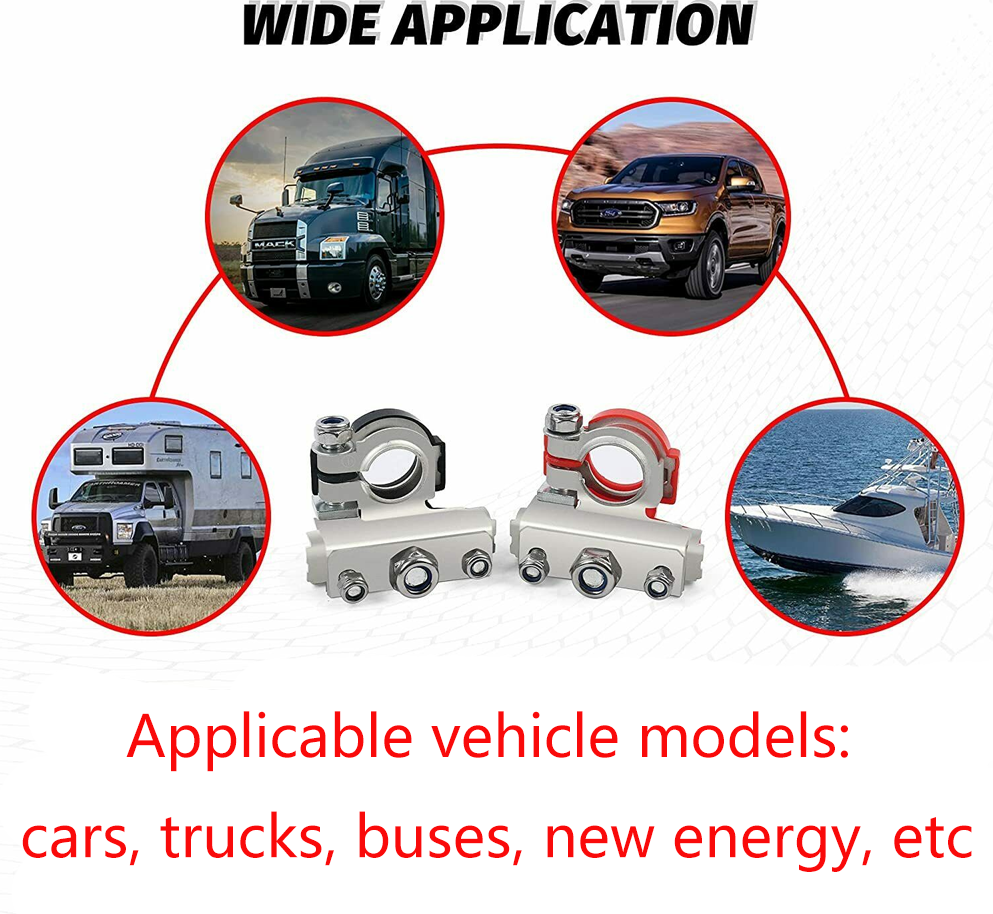 (USA)1Pair Automotive Car Top Post Battery Terminals Wire Cable ...