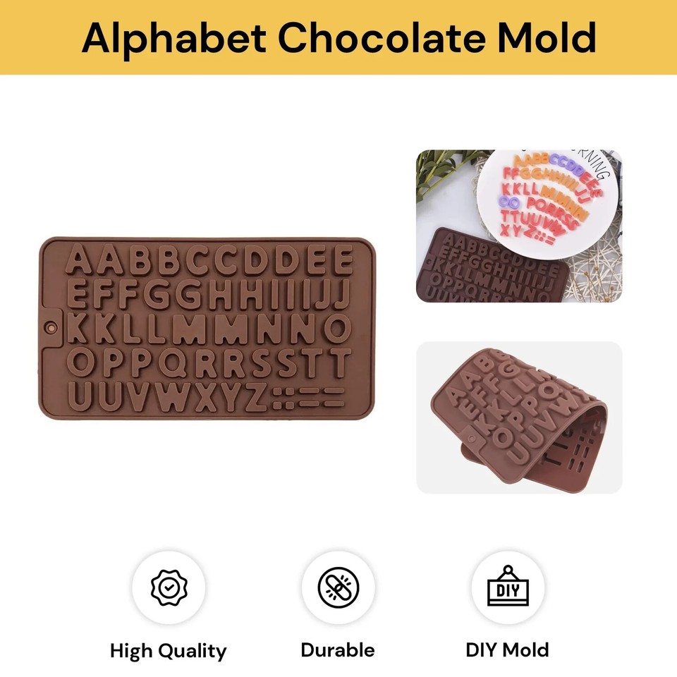 Silicone Alphabet Letter Mold Set For Chocolate Candy Cake Baking ...