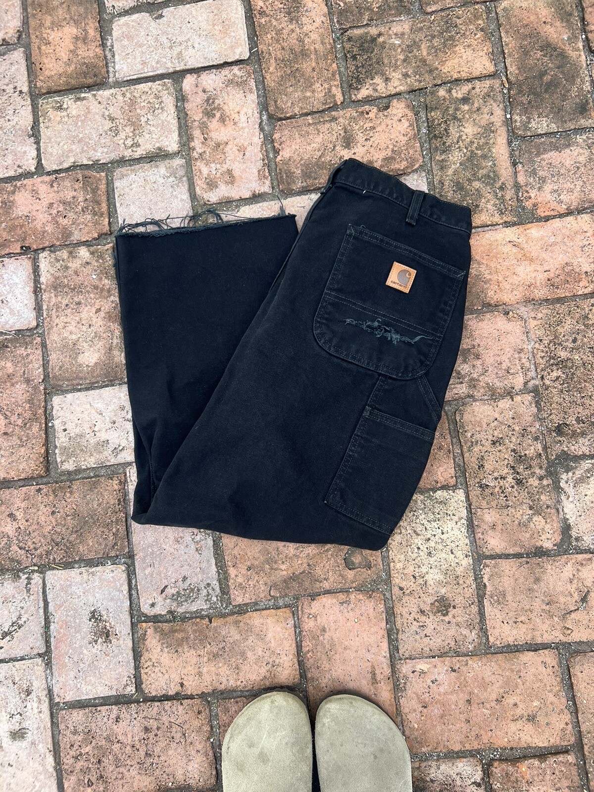 Men's 36X32 CARHARTT B11 BLK Duck Canvas Dungaree Fit… - Gem