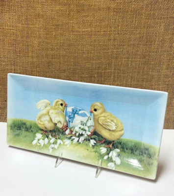 Grace's VINTAGE EASTER CHICK EGG Porcelain Serving Tray Platter NEW 🐣 ...
