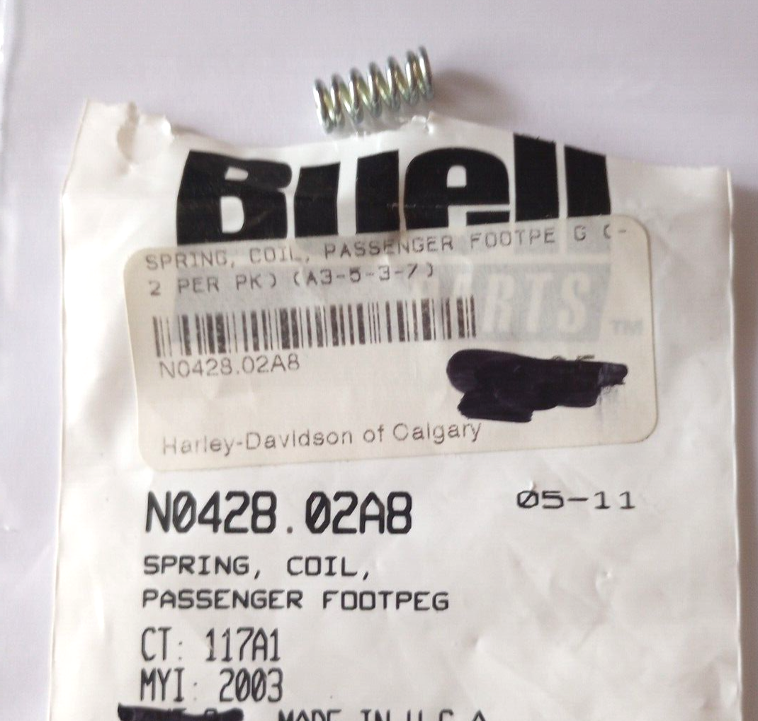 Buell Passenger Foot Peg Coil Spring NOS N0428.02A8 (L-6906) | eBay