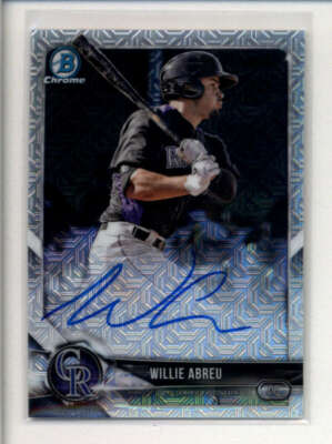 WILLIE ABREU 2018 BOWMAN CHROME ROOKIE MOJO REFRACTOR AUTOGRAPH AUTO ID ...