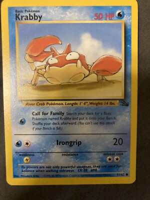 Fossil Slash Error Krabby Pokémon | eBay