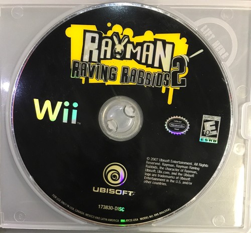 Rayman Raving Rabbids 2 (Ubisoft, 2007) Nintendo Wii DISK ONLY ...