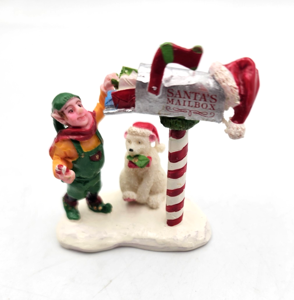 Lemax Christmas Village Town Mail Elf 62211 Santas Mailbox & Elf with ...