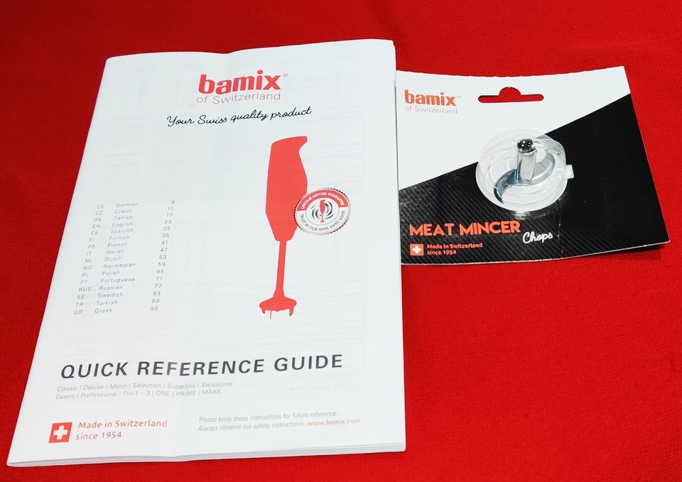Bamix Meat Mincer S Attachment For Bamix Blender with Quick Reference ...