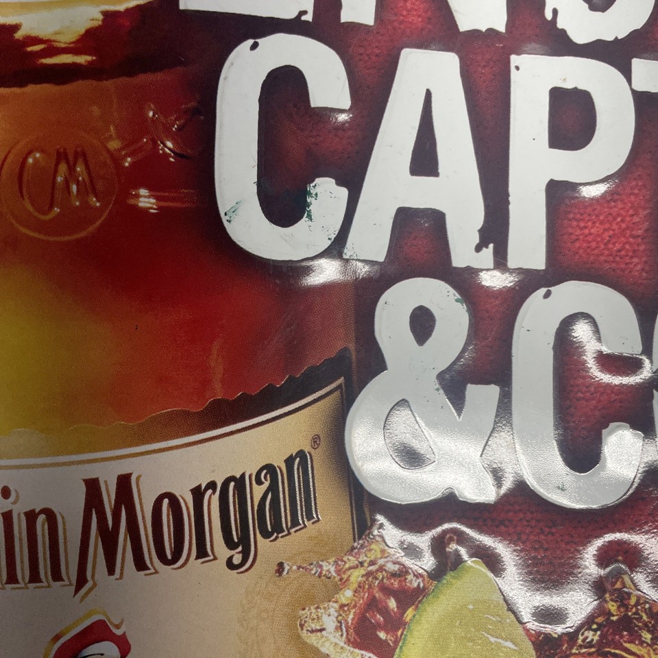 Captain Morgan Spiced Rum Embossed Tin Sign "Enjoy A Captain And Cola ...