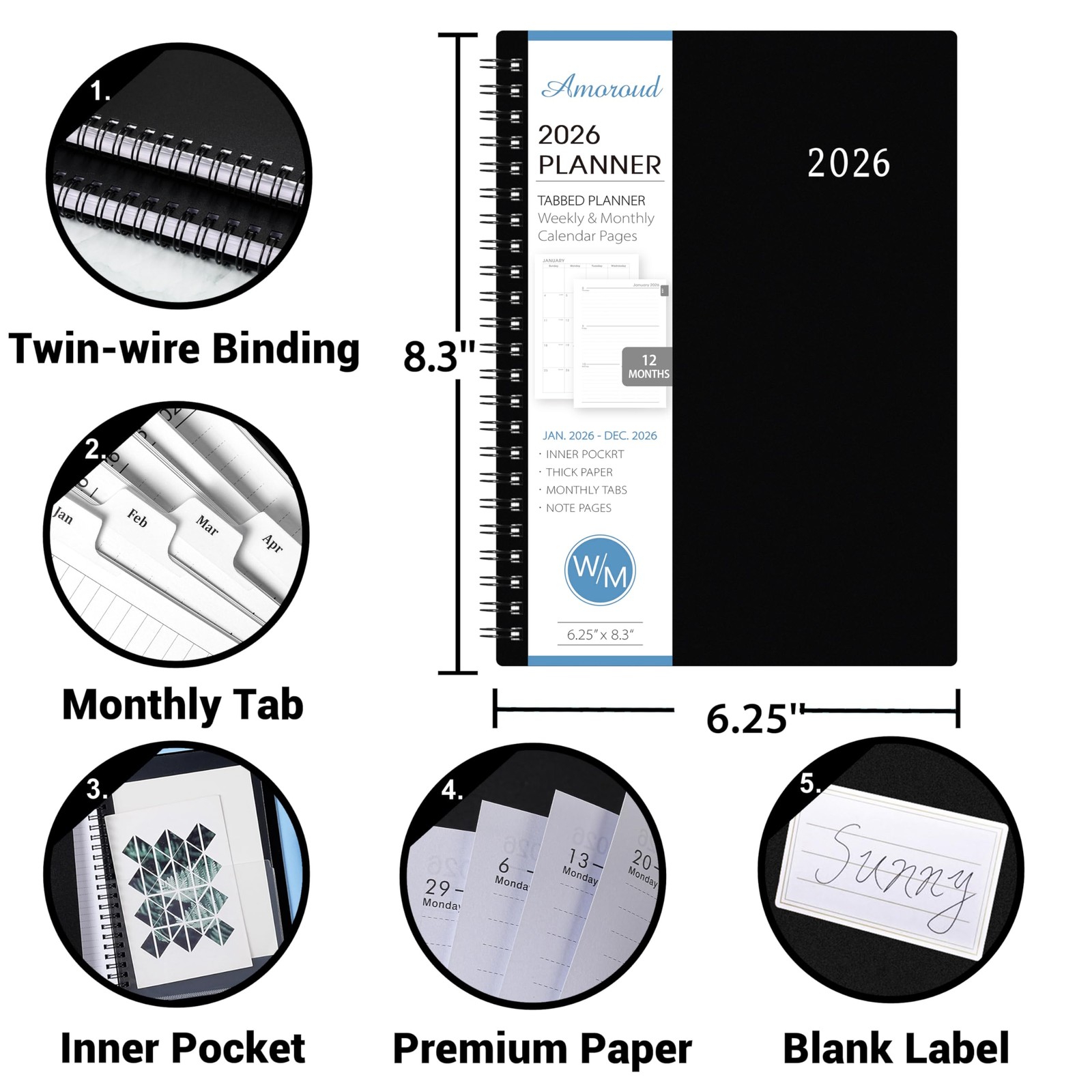 2026 Planner - Planner 2026, 2026 Planner Weekly and Monthly, Jan 2026 ...