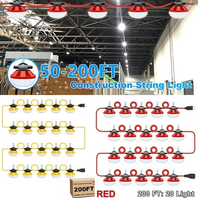200FT Construction String Lights Connectable Waterproof Industrial ...