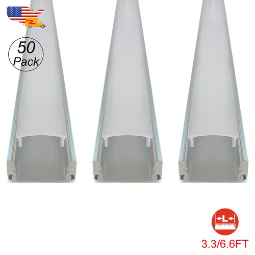 50Pack Easy Install U Channel Led Strip Light Aluminum Profile Diffuser ...