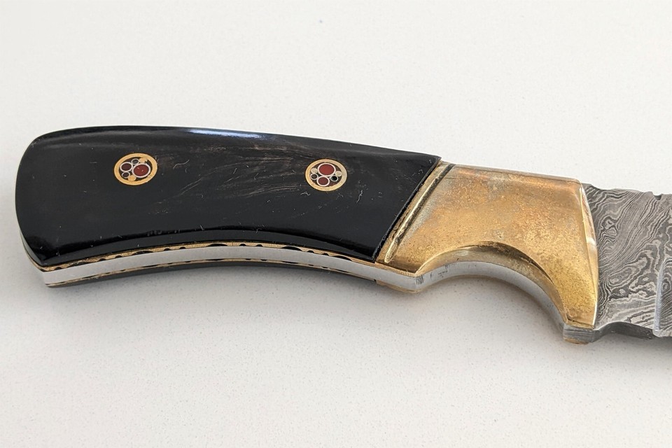 Custom Handmade Fixed Blade Damascus Hunting Knife With Leather Sheath ...