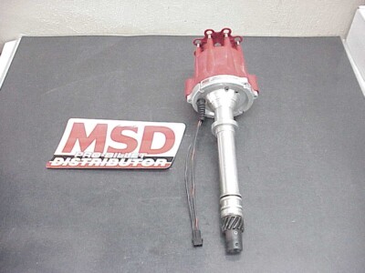 MSD 85551 Pro Billet Chevy Distributor Mag Trigger & Red Cap &Plugwire ...