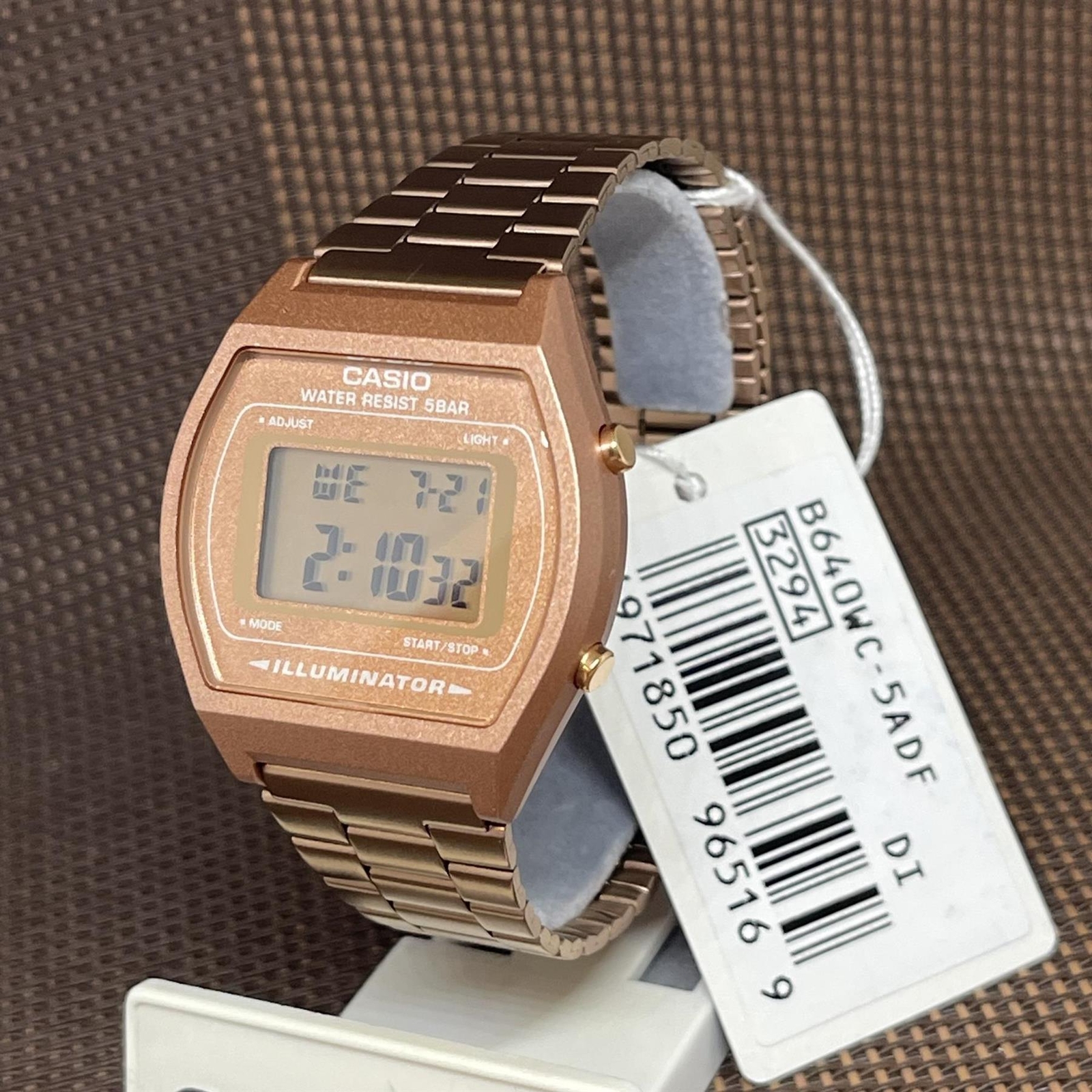 Casio B640WC-5A Popular Retro Design Rose Gold Stainless Steel Digital ...