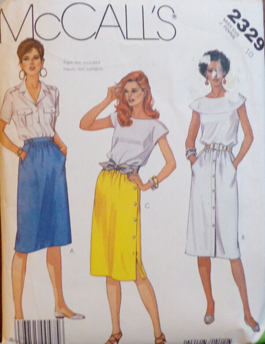 McCall's Sewing Pattern 2329 Misses Skirts 3 Variations Size 10 VTG 80s ...