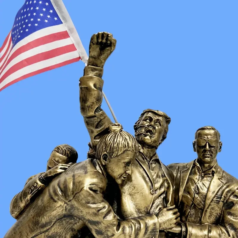 2024 Donald Trump Assassination Fight Resin Craft Sculpture & Bonus ...