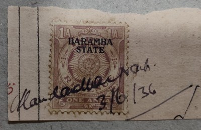 India BARAMBA STATE One Anna Stamp Court Fee Fiscal Revenue Used | eBay