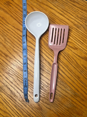 Ecko USA Pink Mauve Slotted Nylon Spatula and Copco white Melamine ...