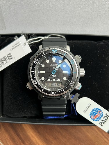Seiko SNJ035 Black Solar Arnie Predator Prospex Men AnaDigi Dive Watch ...