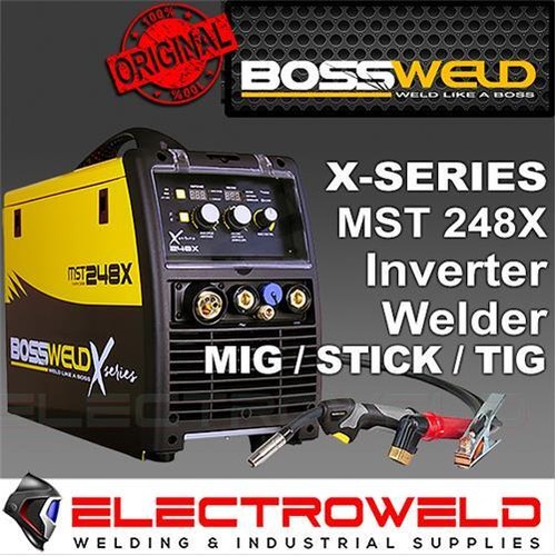 BOSSWELD X-Series MST 248X Mig Tig Stick Welder + 4m BZ24 Torch, 220A ...