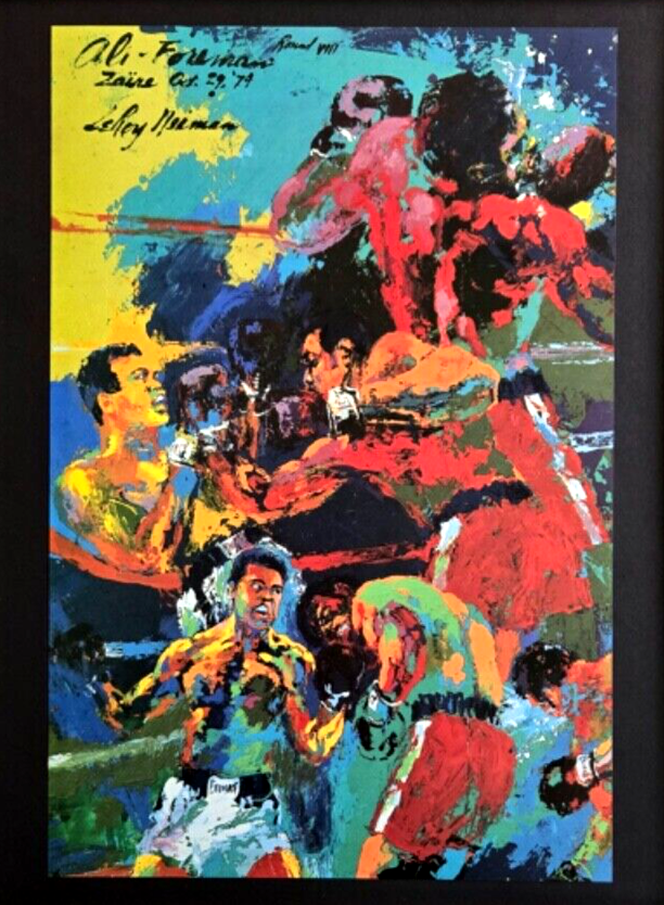 LEROY NEIMAN + MUHAMMAD ALI FOREMAN BOXING 1970'S PLATE SIGNED PRINT ...