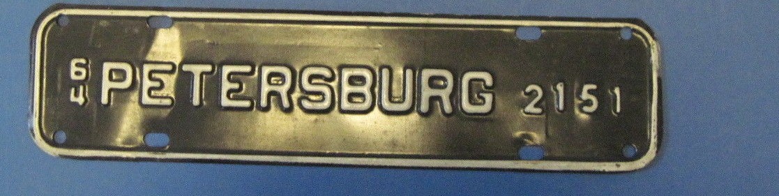 1964 Petersburg license plate attachment from Virginia | eBay