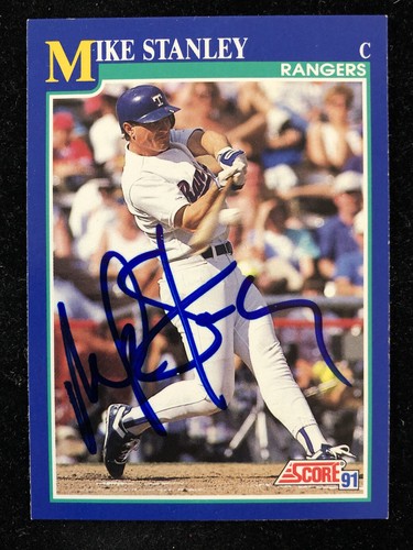 MIKE STANLEY 1991 SCORE AUTOGRAPHED SIGNED AUTO BASEBALL CARD 92 ...