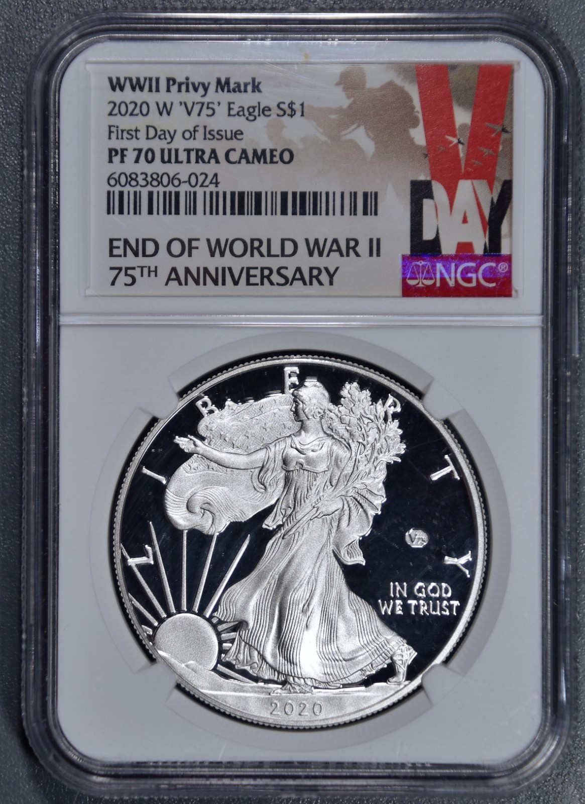 2020-W $1 AMERICAN PRF SILVER EAGLE FDOI V75 Privy Mark 1oz 999 NGC ...