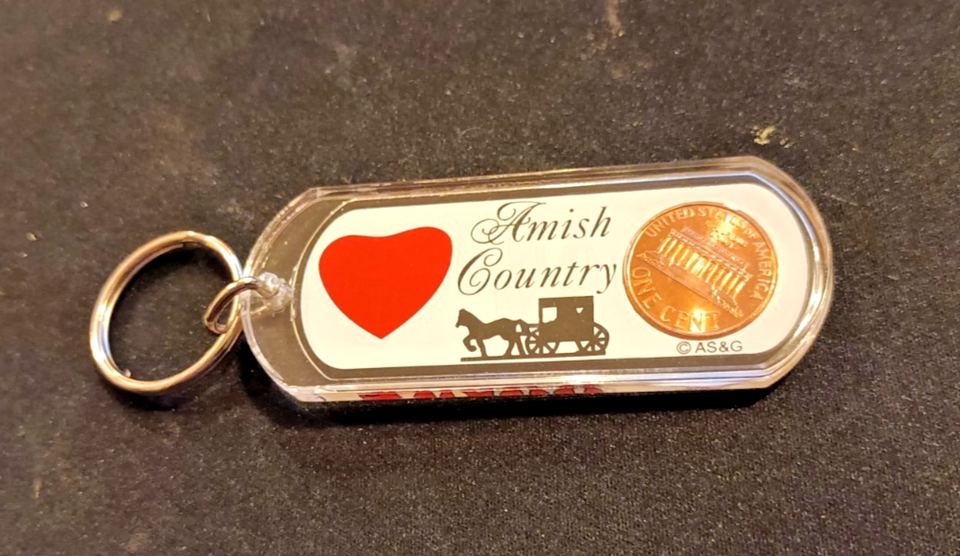 Vintage LUCKY PENNY Amish Country Keychain Key Ring 2003 | eBay