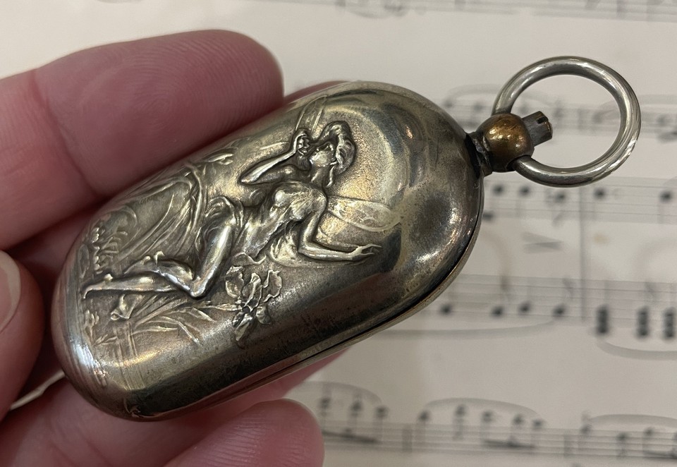 Rare Antique French Art Nouveau Sovereign Coin Holder Dropsy Fairy Iris ...